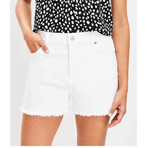 LOFT | Shorts | Nwt Loft High Rise Cut Off White Denim Shorts | Poshmark